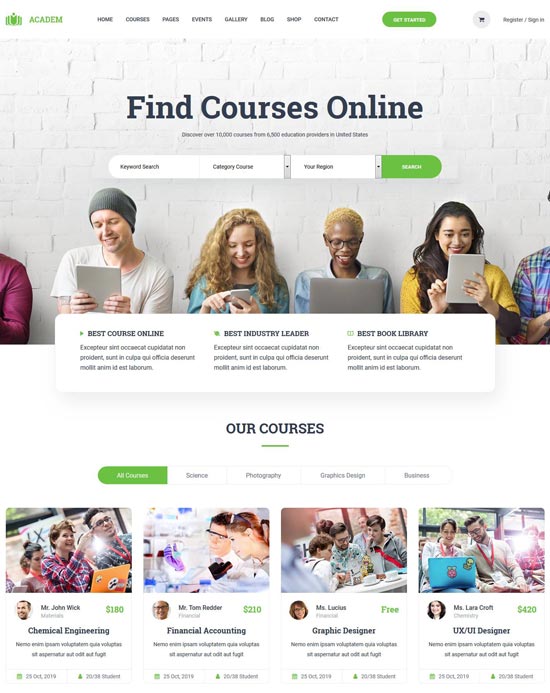 90+ Best Education Website Templates 2021 - Page 2 of 3 - freshDesignweb