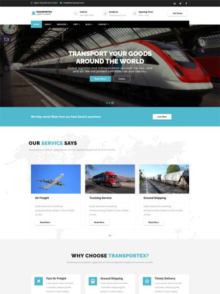 10+ Best Free Transportation & Logistics WordPress Themes 2025 – freshDesignweb
