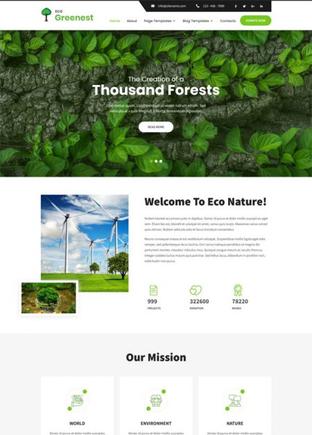 16 Best Free Eco Nature Environment WordPress Themes 2024 – freshDesignweb