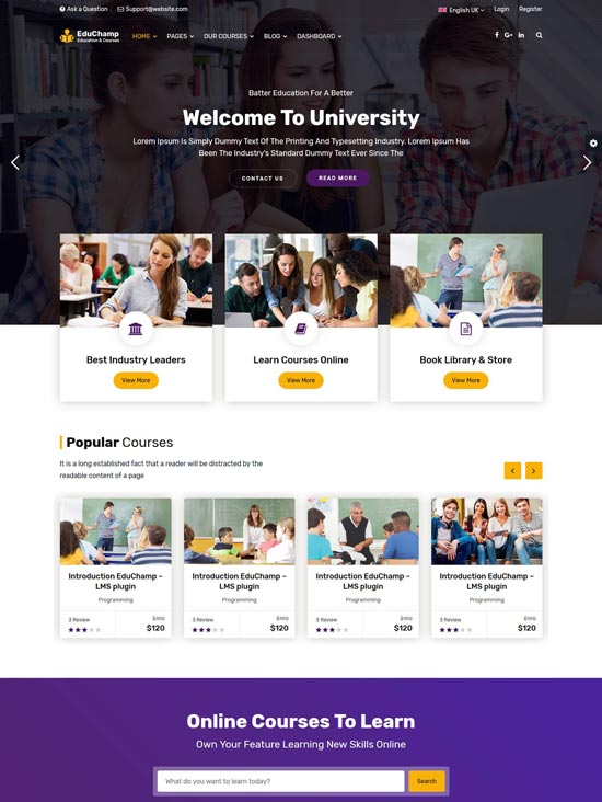 90+ Best Education Website Templates 2021 - Page 2 of 3 - freshDesignweb