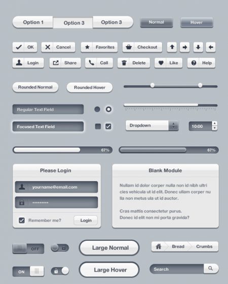 Free UI Kits Web Graphics PSD File Download - freshDesignweb