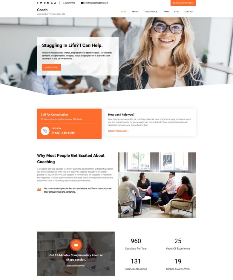 21 Best Free WordPress Themes with Bootstrap - freshDesignweb