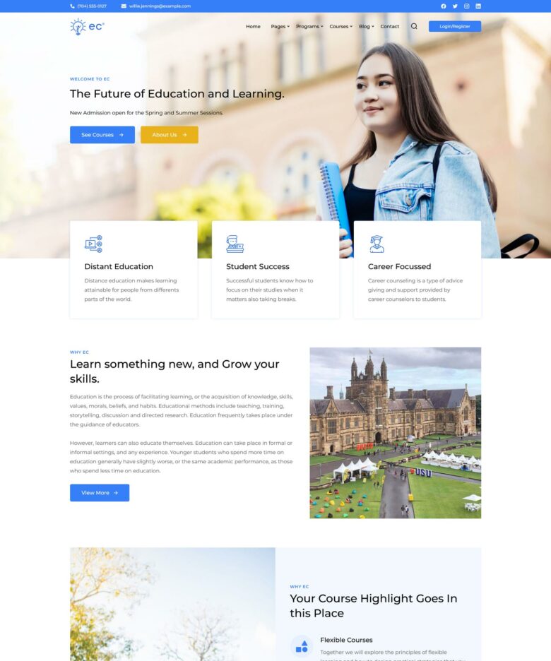 33 Best Free Education WordPress Themes 2024 - freshDesignweb