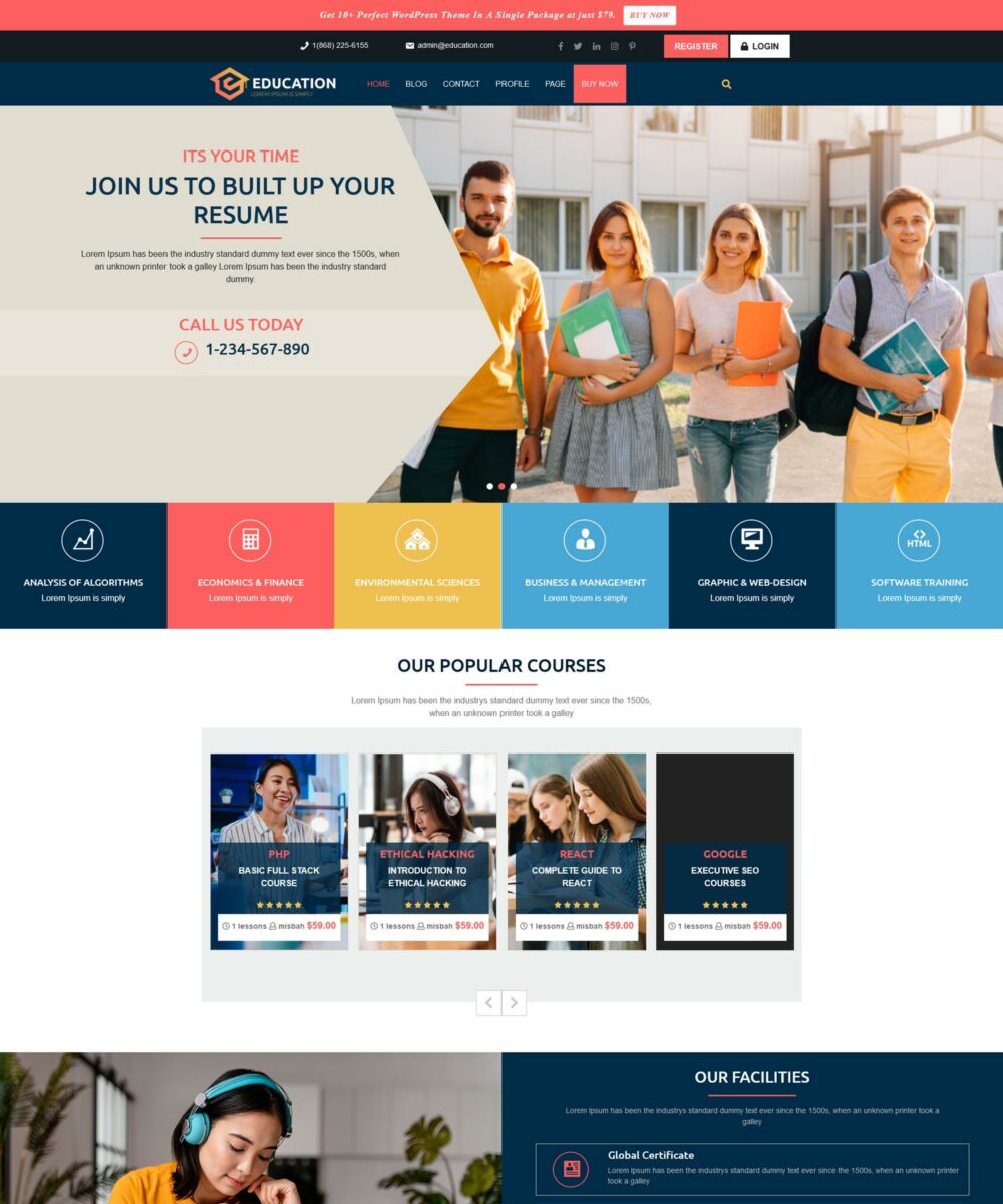 33 Best Free Education WordPress Themes 2024 - freshDesignweb
