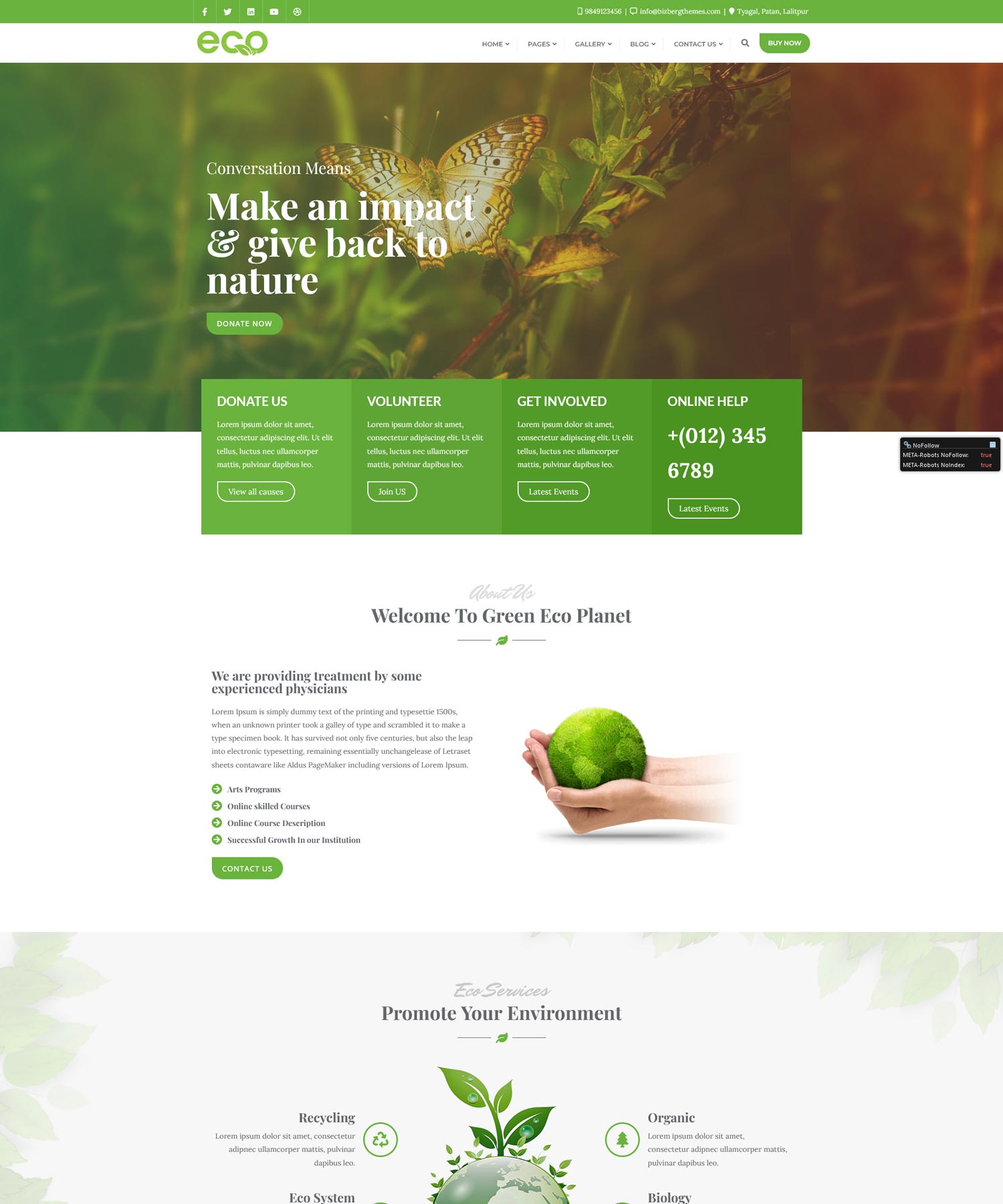 16 Best Free Eco Nature Environment WordPress Themes 2024 - freshDesignweb