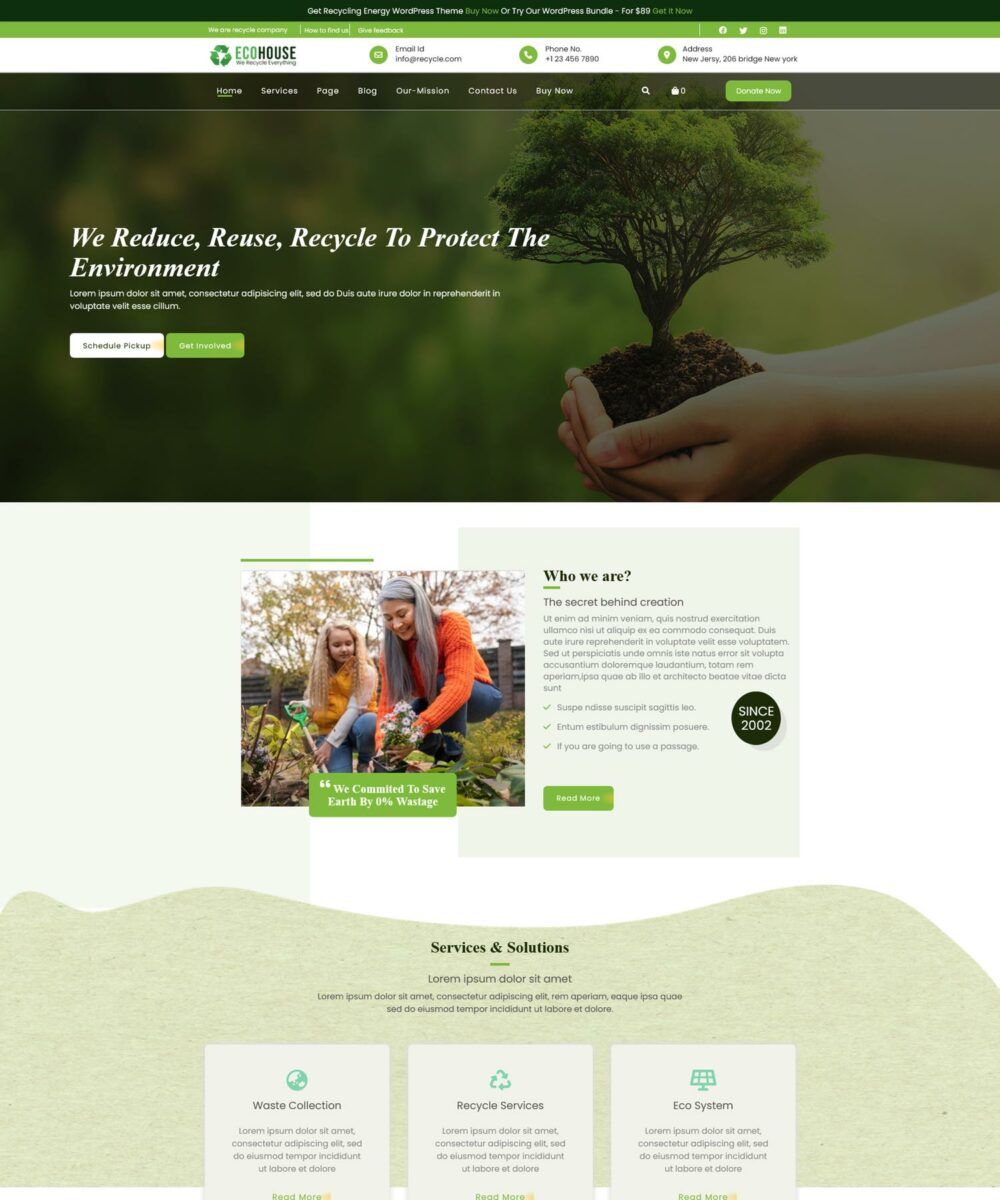 16 Best Free Eco Nature Environment WordPress Themes 2024 - freshDesignweb