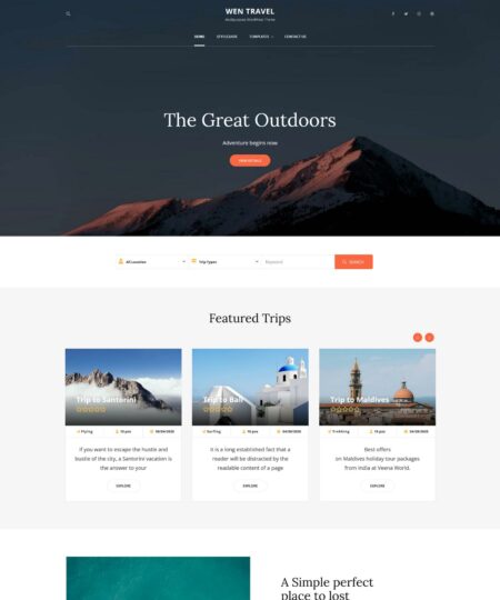 33 Best Free Travel WordPress Themes for Tour Trips Blog - freshDesignweb