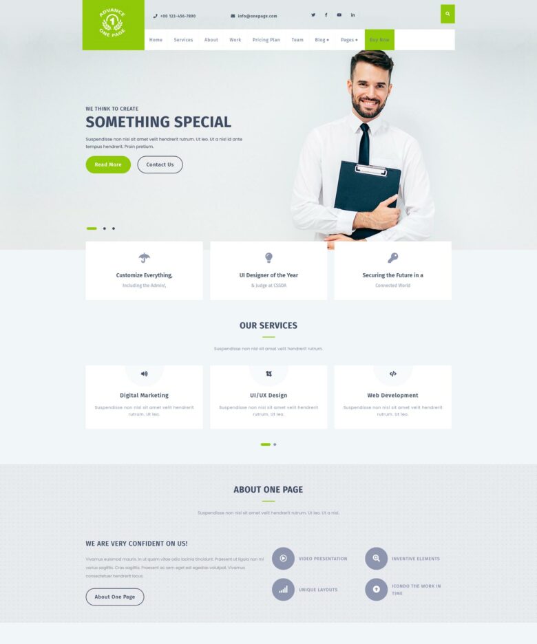 31 Best Free One Page WordPress Themes 2024 - freshDesignweb