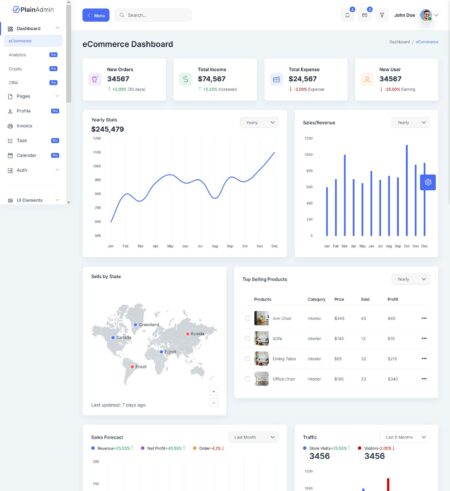 60+ Best Free Admin Dashboard Templates 2024 - freshDesignweb