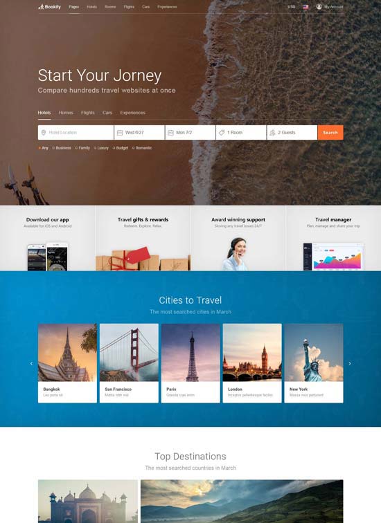 85 Best Travel Website Templates Free & Premium - freshDesignweb