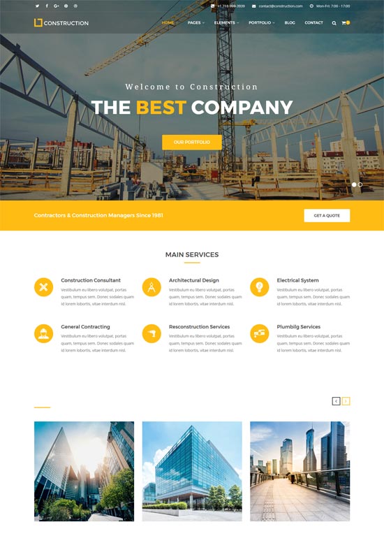 53 Best Architecture Construction Website Templates 2020 FreshDesignweb